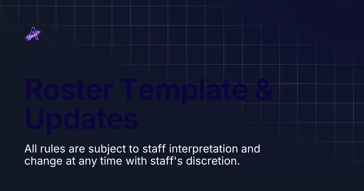 Roster Template & Updates | Astro Roleplay Rulebook